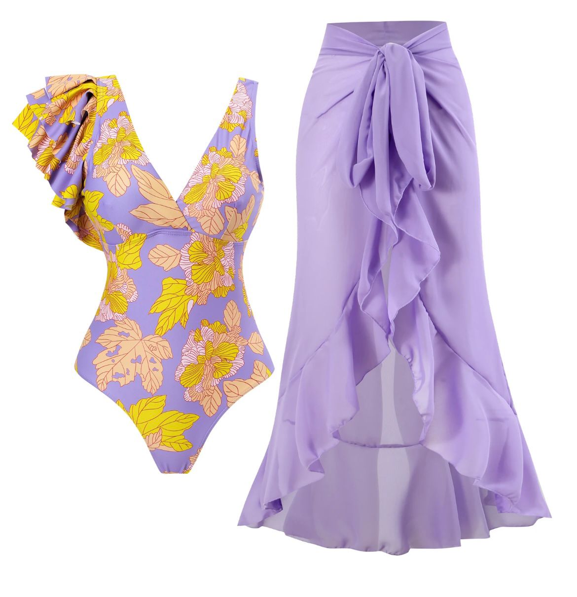 BODRUM SWIMSUIT SET WITH COVER UP SKIRT | Shopping Porter